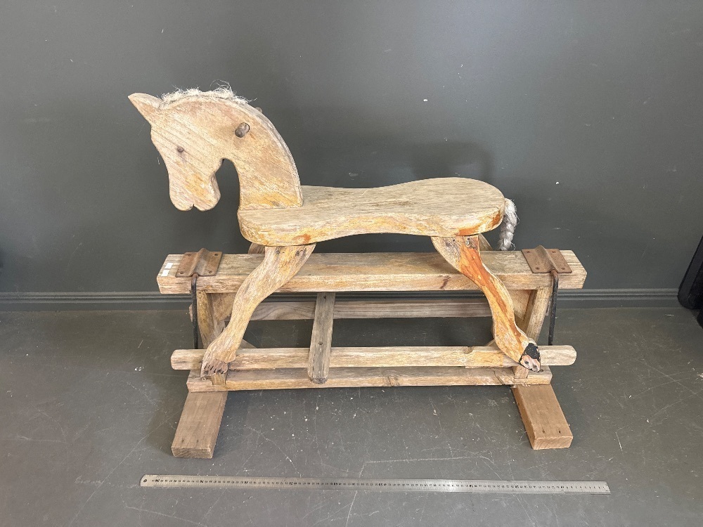 Vintage Childs Wooden Horse Rocking Chair
