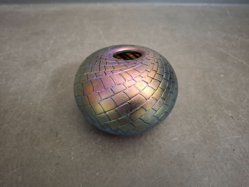 Colin Heaney Glass Iridescent Sphere Vase Australian