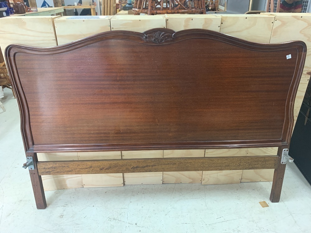 Vintage Red Cedar Queen Bed with Headboard, Footboard & Sprung Steel Frame