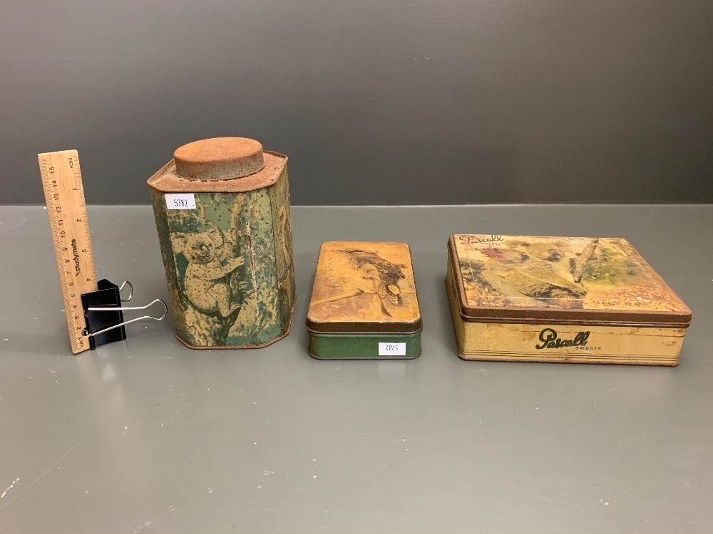 Vintage Bushells Tea Tin, Pascalls Koala Tin MacRoboertsons Kookaburra Tin