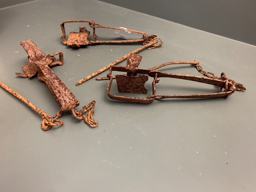 3 x Vintage Rabbit Traps
