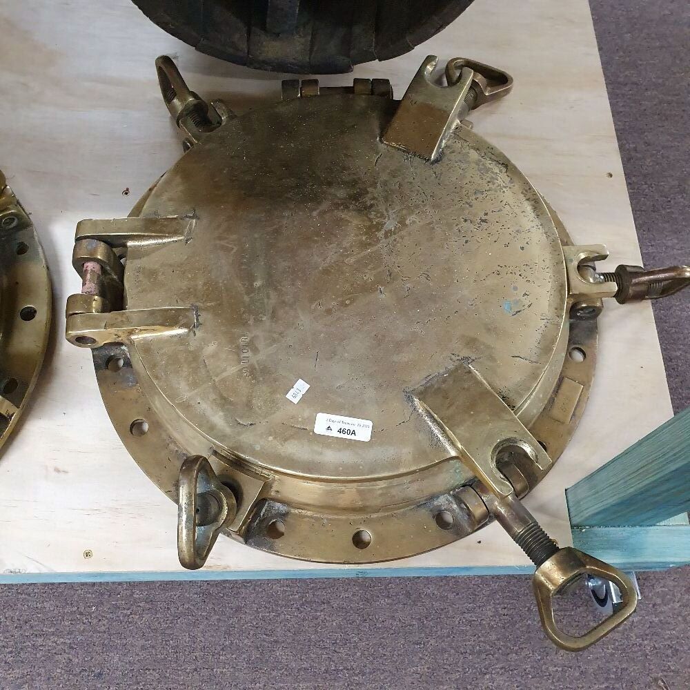 Stunning Large Vintage Heavy Duty Brass Porthole with Solid Brass Storm ...