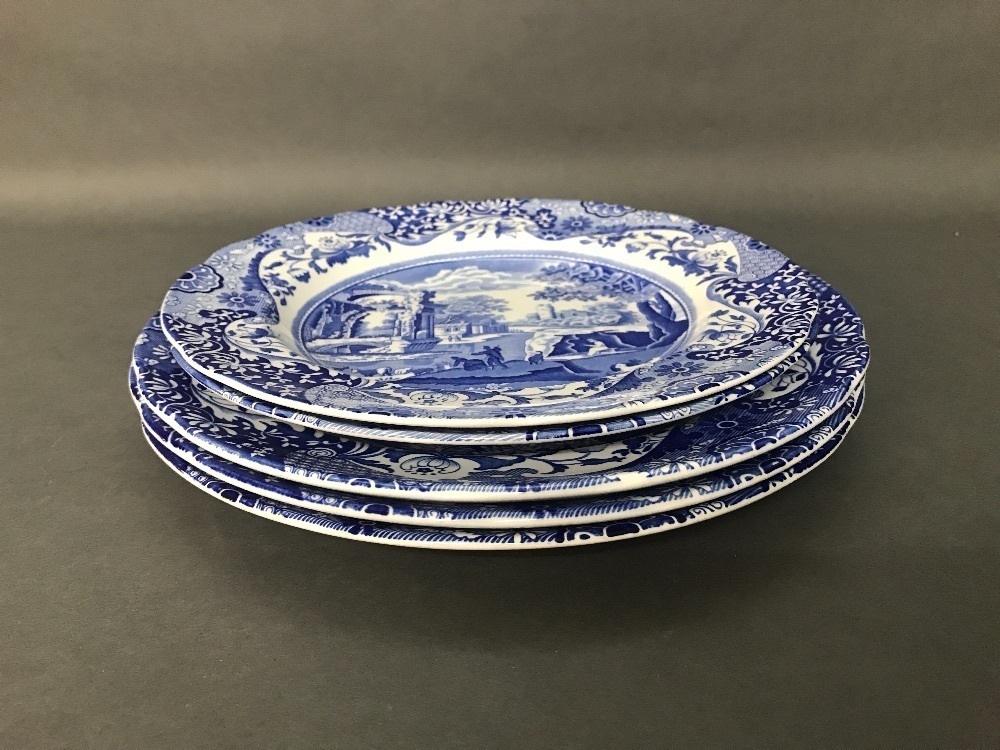 Spode Blue Italian Plates x 5
