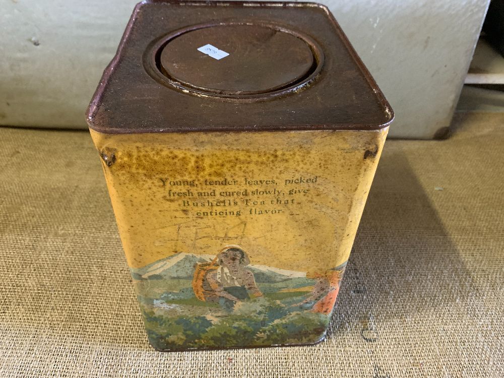 Vintage 6lb Bushells Yellow Tea Tin