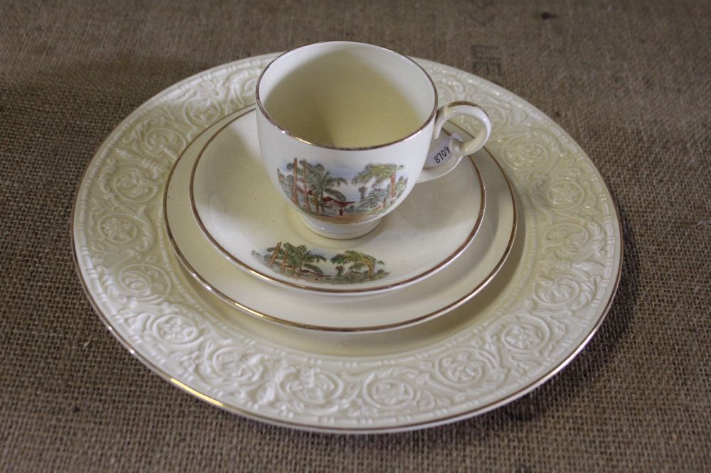 Vintage Crown Devon Trio Dinner Plate Depicting Memorial Gardens Gympie