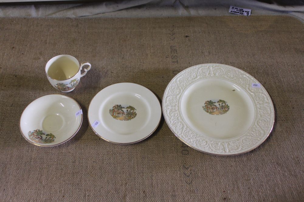 Vintage Crown Devon Trio Dinner Plate Depicting Memorial Gardens Gympie