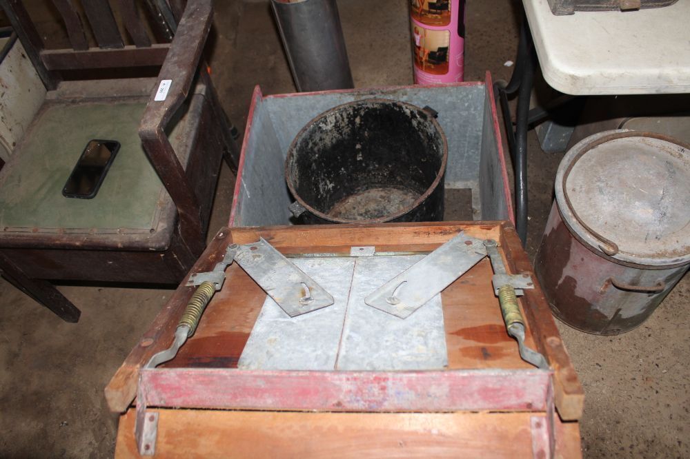 Vintage Timber Thunder Box with Sliding Doors and Bucket