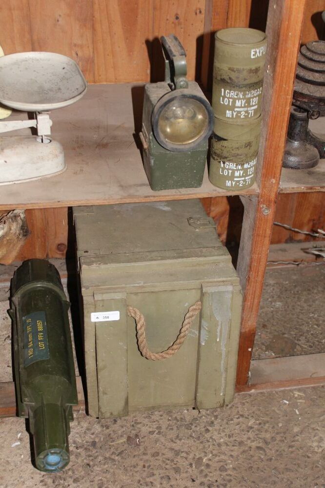 Asstd Lot Inc Ammo Box with Lots of Grenade Cannisters Plastic 84mm ...