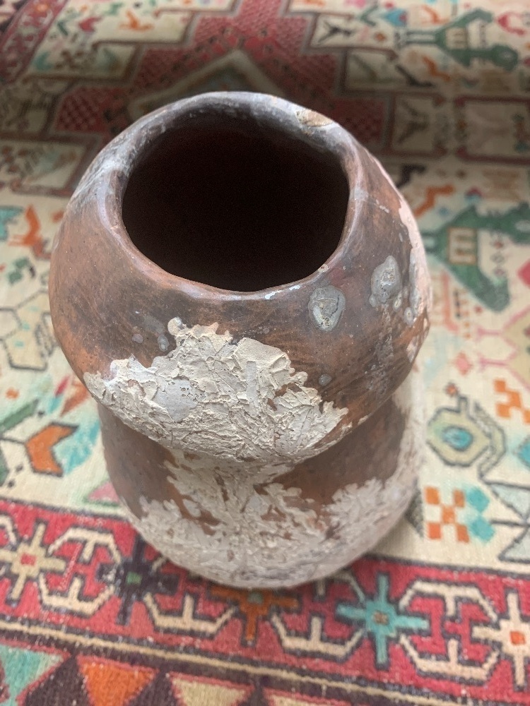 Vintage Aboriginal Design Hand Formed Clay Pot
