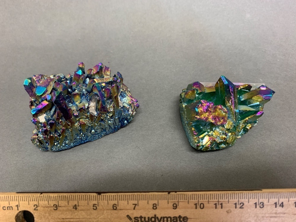 2 Titanium Coated Aura Crystals