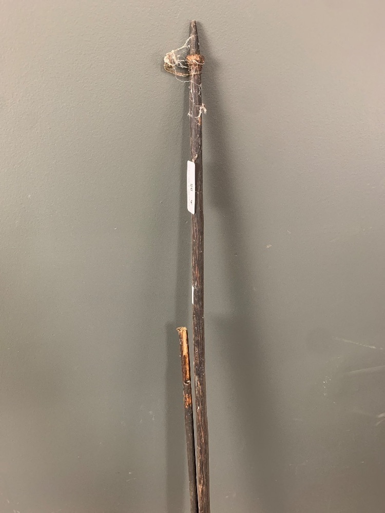 Vintage PNG Wooden Bow - No Cord - 2 Carved Arrows