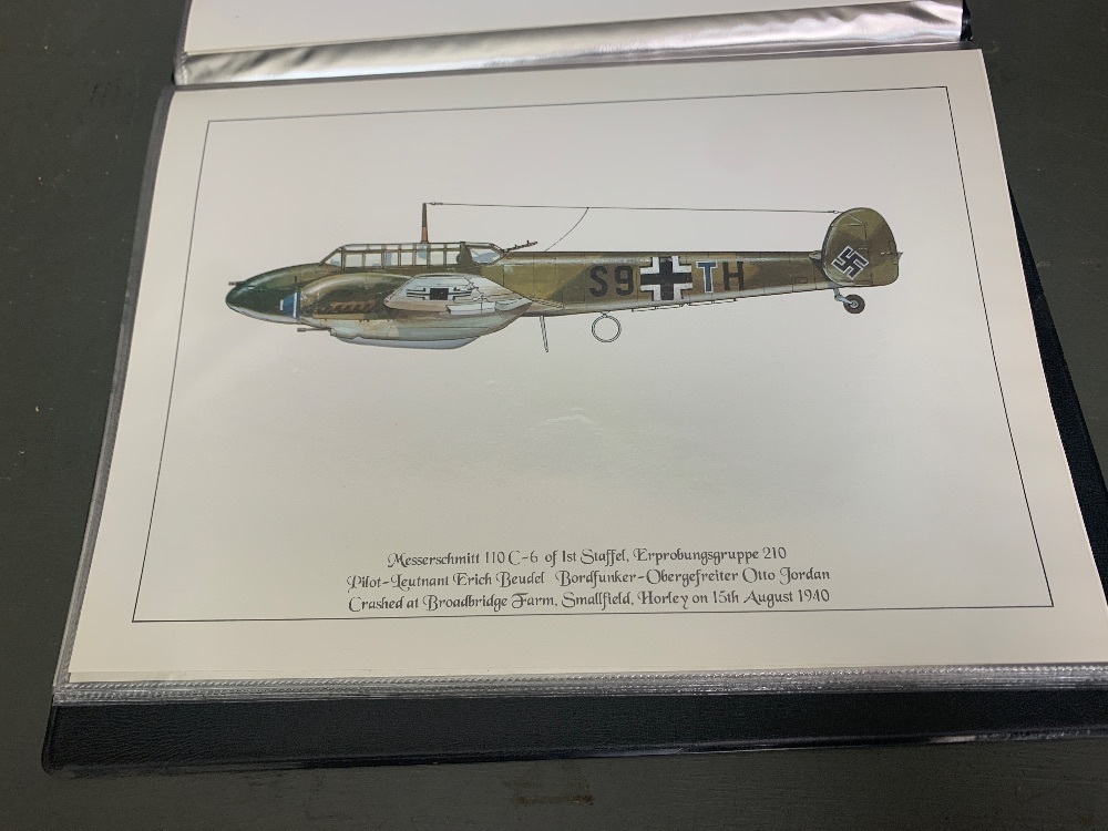Folder of 16 Prints of German WW2 Messerschmitt Aircraft