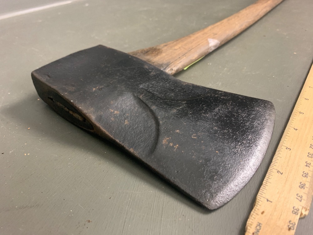 Vintage Kelly single bit phantom bevel axe with handle
