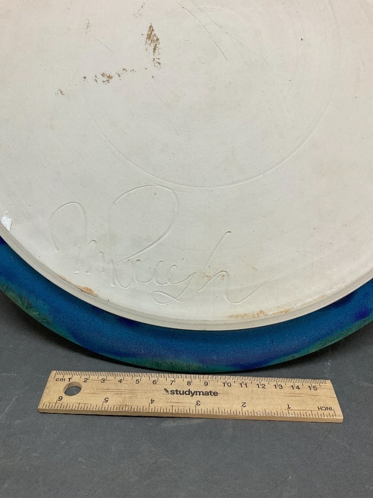 Large Signed Michael Pugh Pottery Crab Platter