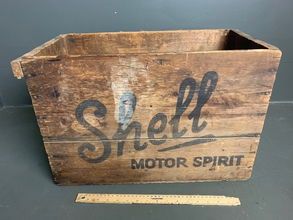 Vintage Shell Motor Spirit Wooden Crate
