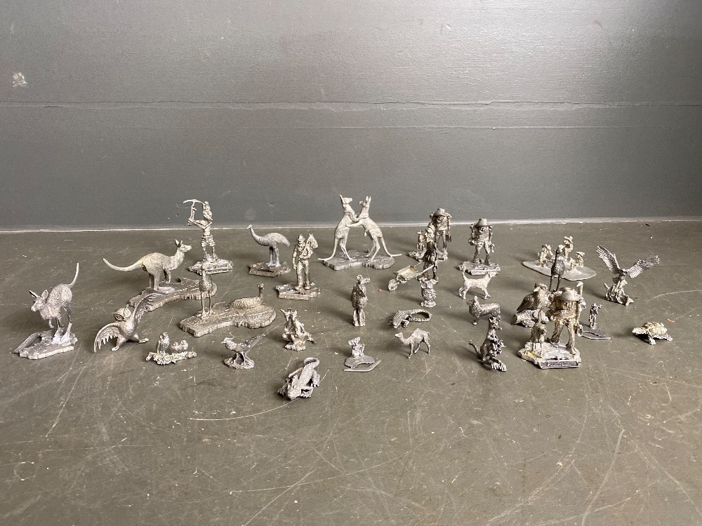 Collection of pewter Australiana figurines