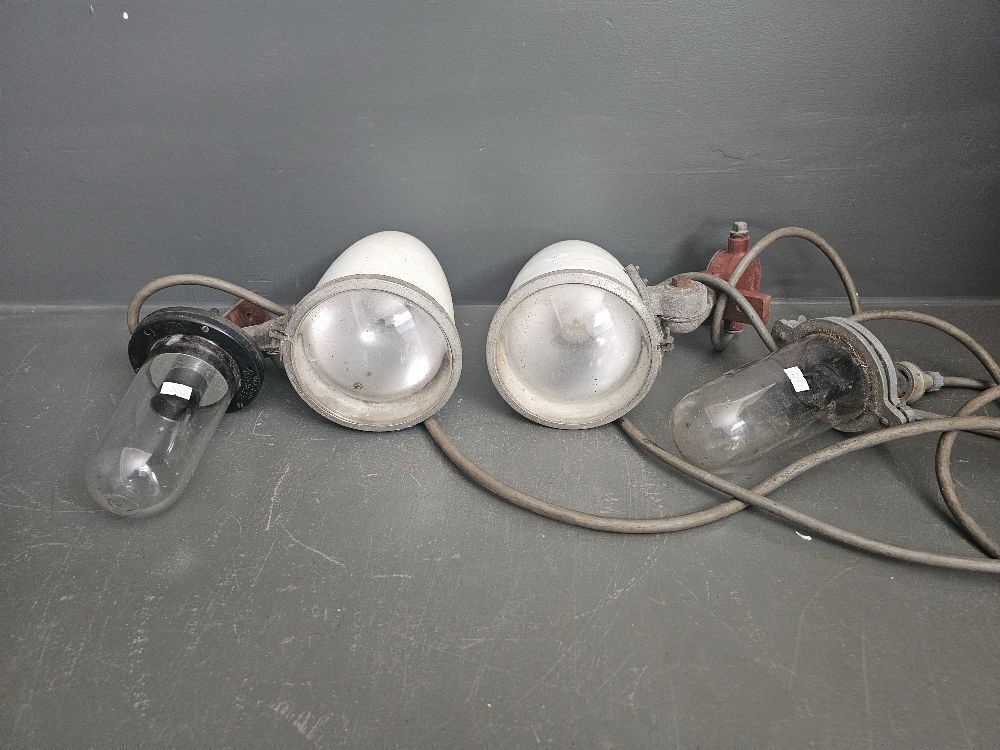 2 Industrial Style Revere Spot Lights & 2 x Vintage Rowco Light fittings